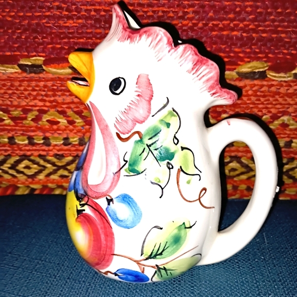 Italina | Kitchen | Vibrant Rooster Ceramic Pitcher Italy | Poshmark